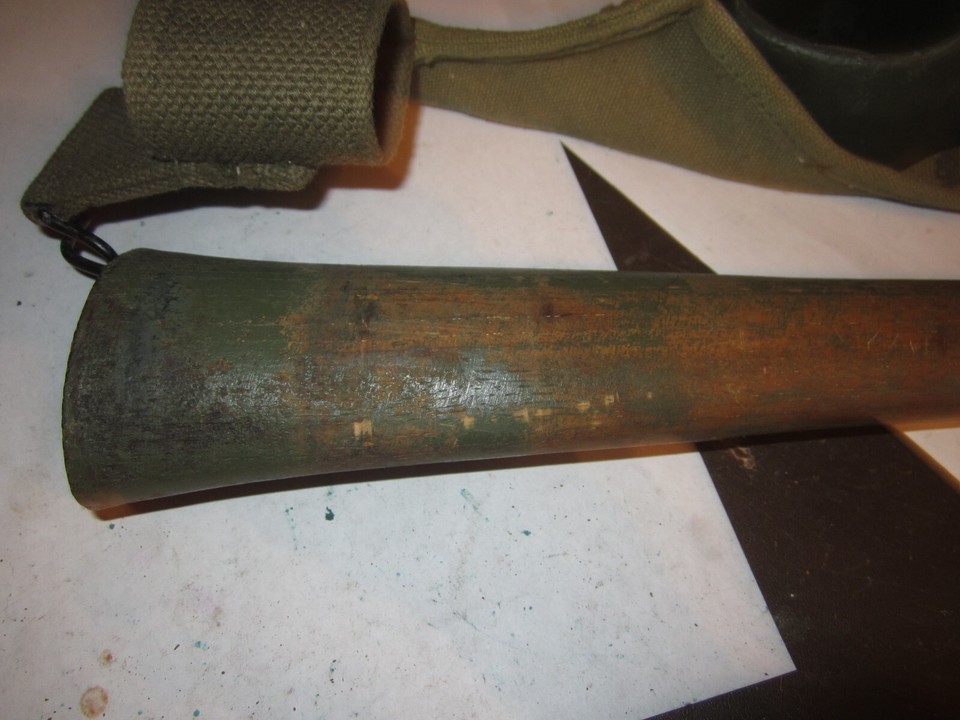 WW2 US Pick Ax Mattock M1910 DIAMOND CALK 1945 Canvas Carrier Cover ...