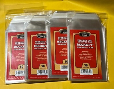 Lot of 200 Cardboard GOLD Perfect FIT BGS Beckett GRADED Card SLEEVES ...