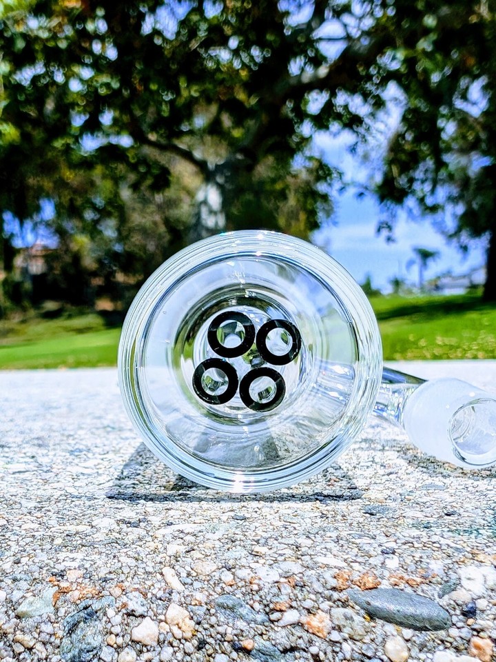 Premium Thick 14mm 90° Black Quad Tree Perc Ash Catcher Tobacco Water ...