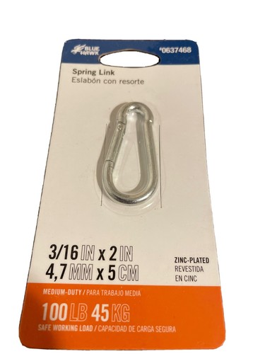 spring links medium duty 3/16” X 2" zinc plated 100Lb working load ...