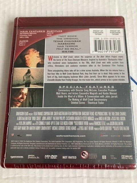 Wolf Creek (HD-DVD, 2006, Unrated) Brand New Sealed/Free Shipping ...