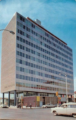 ALBUQUERQUE, New Mexico NM SIMMS BUILDING 4th & Gold~50's Cars Postcard ...