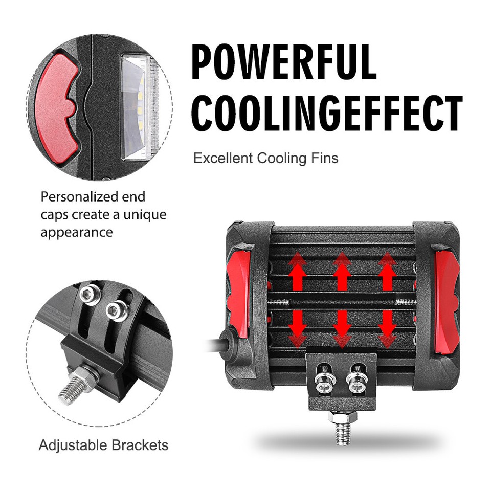 2x 4" LED Cube Work Light Bar Side Shooter Pods Driving Reverse Off ...