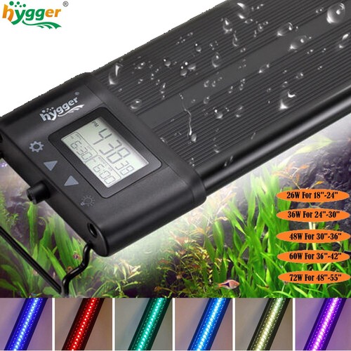 hygger 24/7 LED Aquarium Plant Light 18 24 30 36 48 inch Adjustable ...