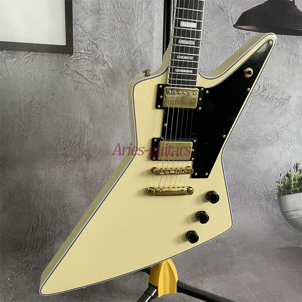 Custom Beige Explor Electric Guitar Mahogany Body Gold Hardware HH ...