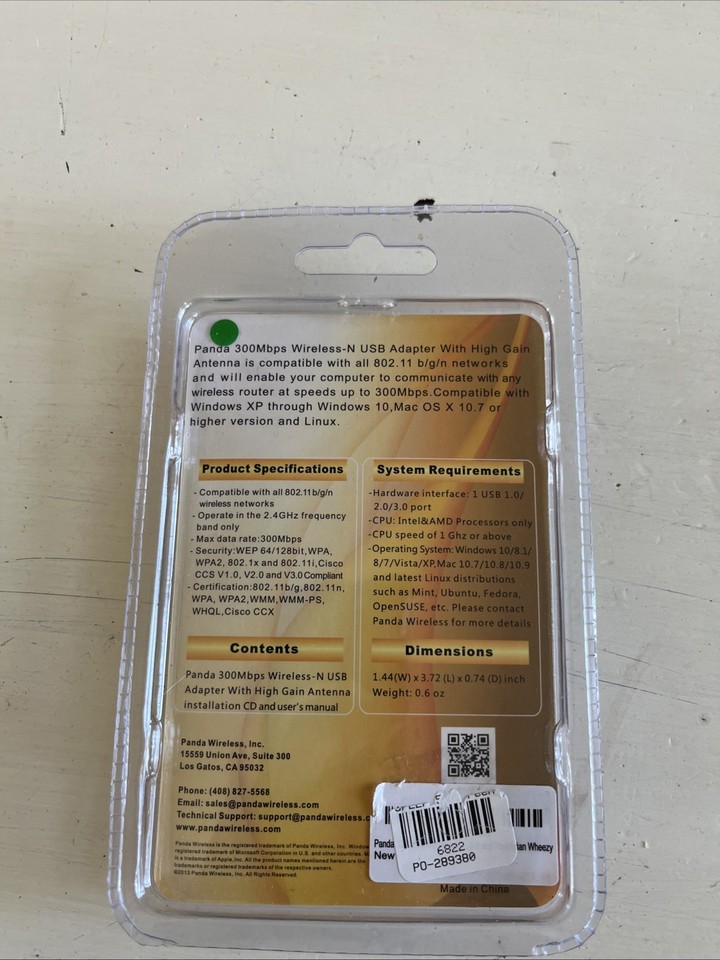 Panda 300Mbps Wireless N USB Adapter 2.4GHz Model No. PAU06 | eBay