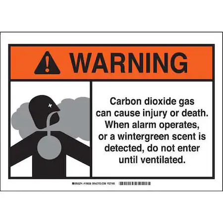 BRADY 106038 Warning Sign, 10 in H, 14 in W, Fiberglass, Rectangle ...