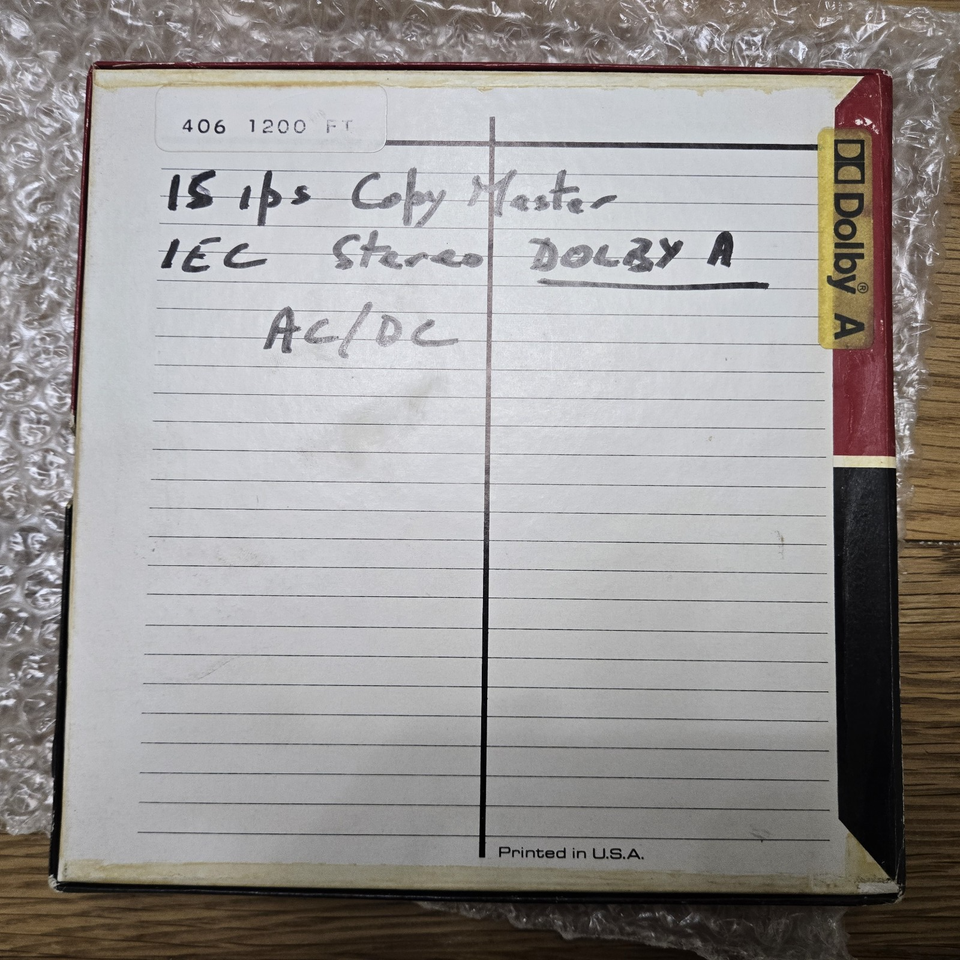 ac/dc rare recording 1/4 inch from master. collectors piece. worldwide ...