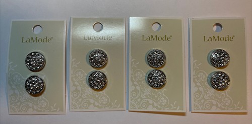 Lot Of 4 Cards La Mode rhinestones 5/8” Buttons 40060068 Rounded 2 ...