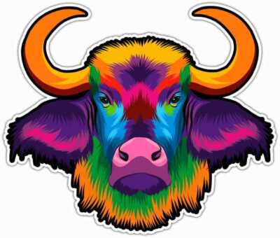 Abstract Bison African Buffalo Bull Car Bumper Window Sticker Decal 4.6 ...