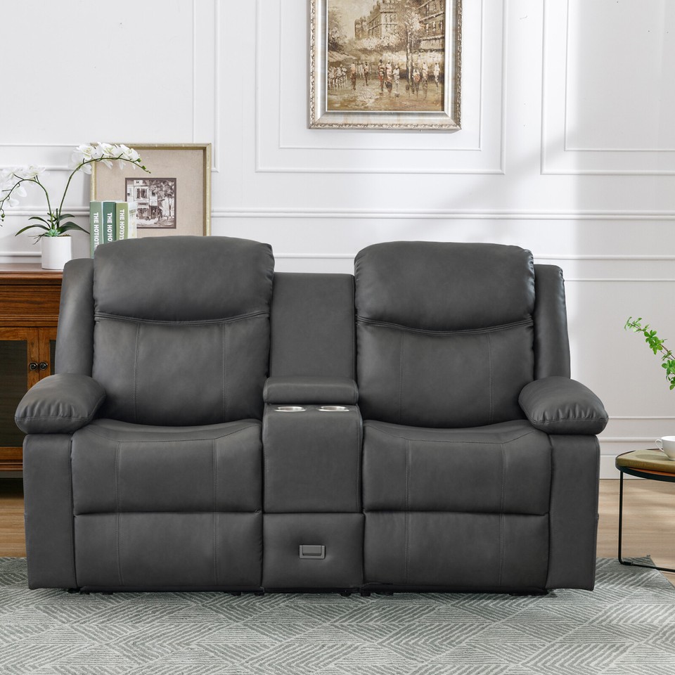 Loveseat Recliner, Reclining Loveseat with Console, Double Reclining ...