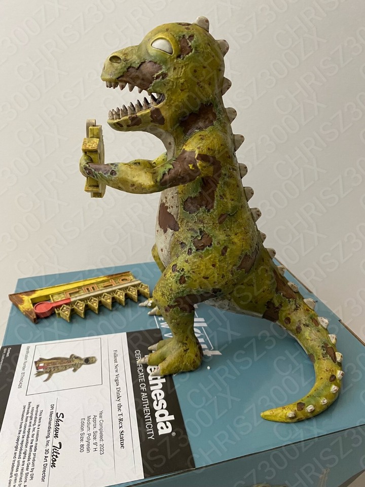 Fallout New Vegas Dinky The T-Rex Dinosaur Statue Figure Thermometer ...