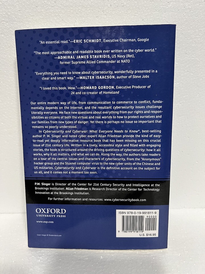 Cybersecurity and Cyberwar by Peter Singer (Paperback) | eBay