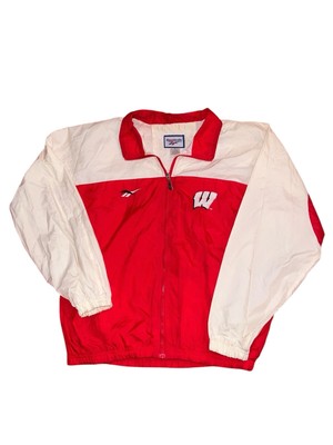 Vintage Reebok Wisconsin Badgers Windbreaker Jacket Size Large 90s Vtg ...
