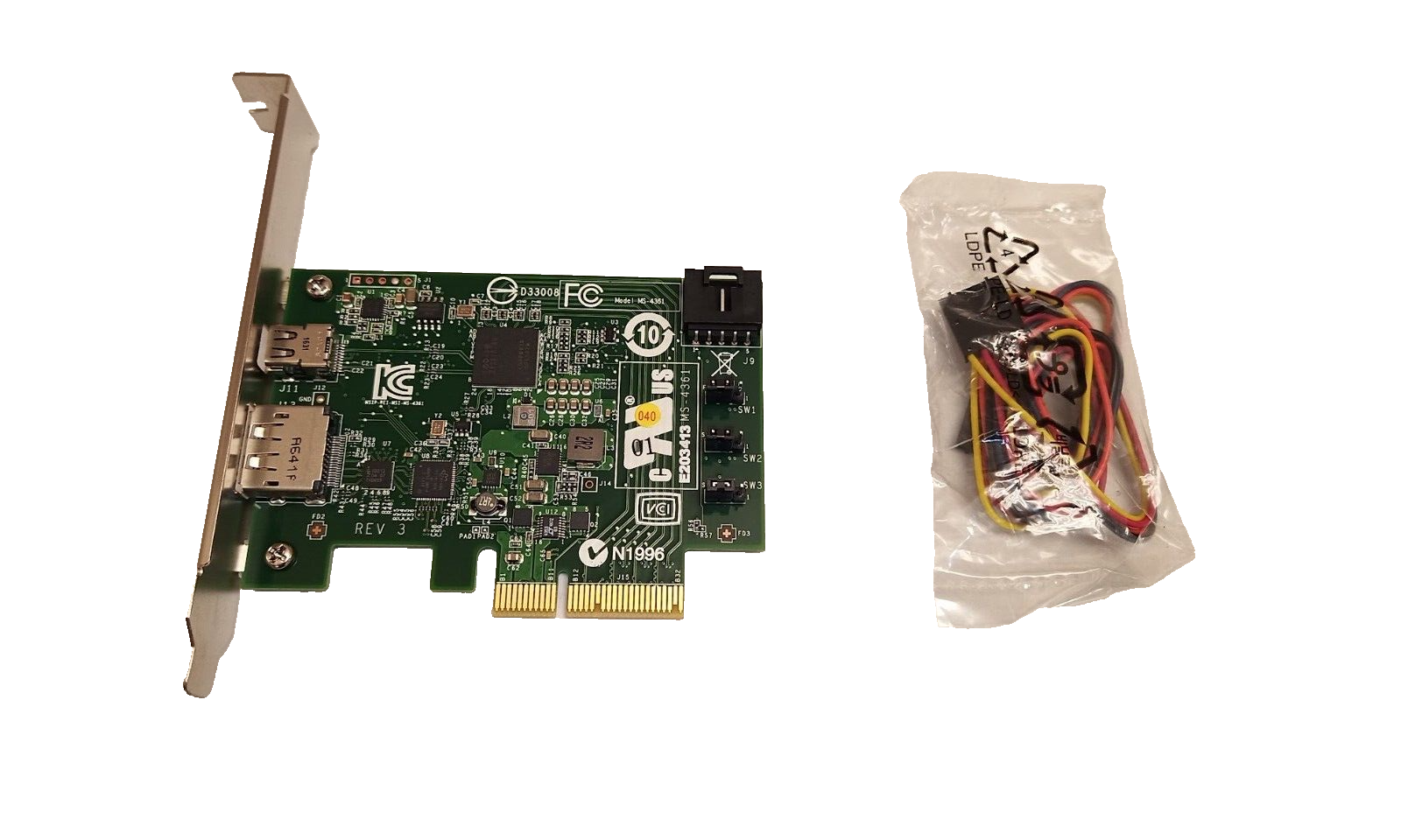 MS-4361 Thunderbolt 2 PCIe 2.0 x4 Add-in Card with 5-Pin Cable NEW, IN ...