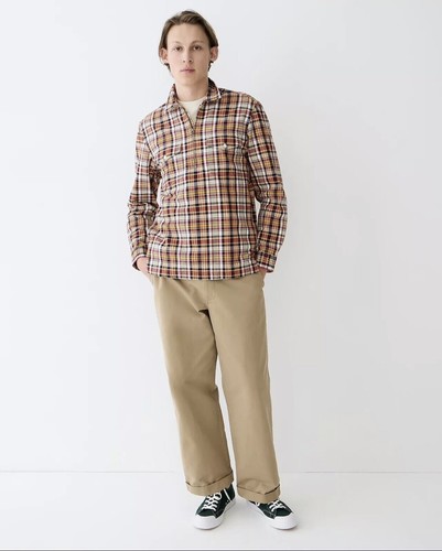 J. Crew Oarsman XL Half-Zip Popover Shirt Jacket Yarn-Dyed Canvas ...