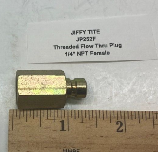 JIFFY TITE JP252F Threaded Flow Thru Plug (1/4" NPT Female) - Connector ...