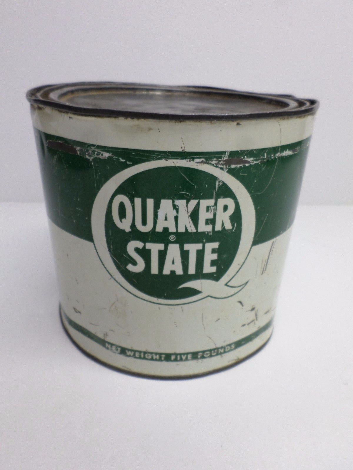 Vintage "QUAKER STATE" GREASE CAN - Five (5) Pound Size | eBay
