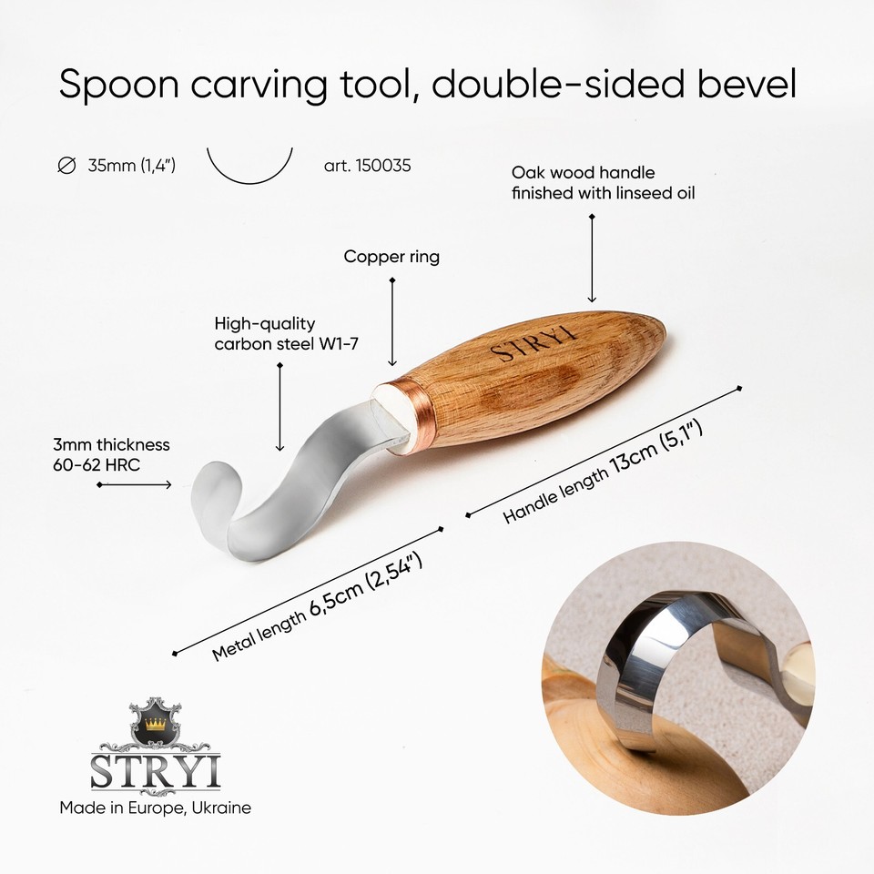 Double-sided spoon carving knife, Professional wood carving tools ...