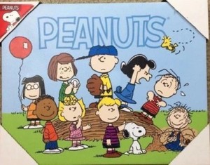 NEW ~ SNOOPY CANVAS ART PRINT PEANUTS GANG ON BASEBALL MOUND ~ KIDS ...