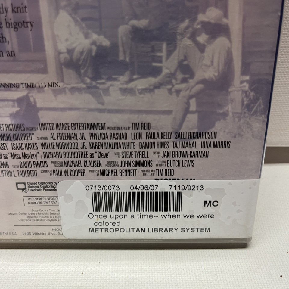 Once Upon a Time...When We Were Colored (DVD, 1995) RARE OOP D21 ...