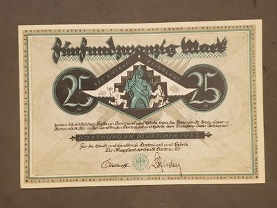 1922 German Dortmund 25 Mark bank Note UNC | eBay