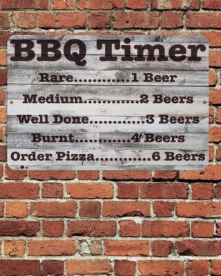 BBQ Timer Sign Aluminum Metal 8"x12" Backyard Funny grill | eBay