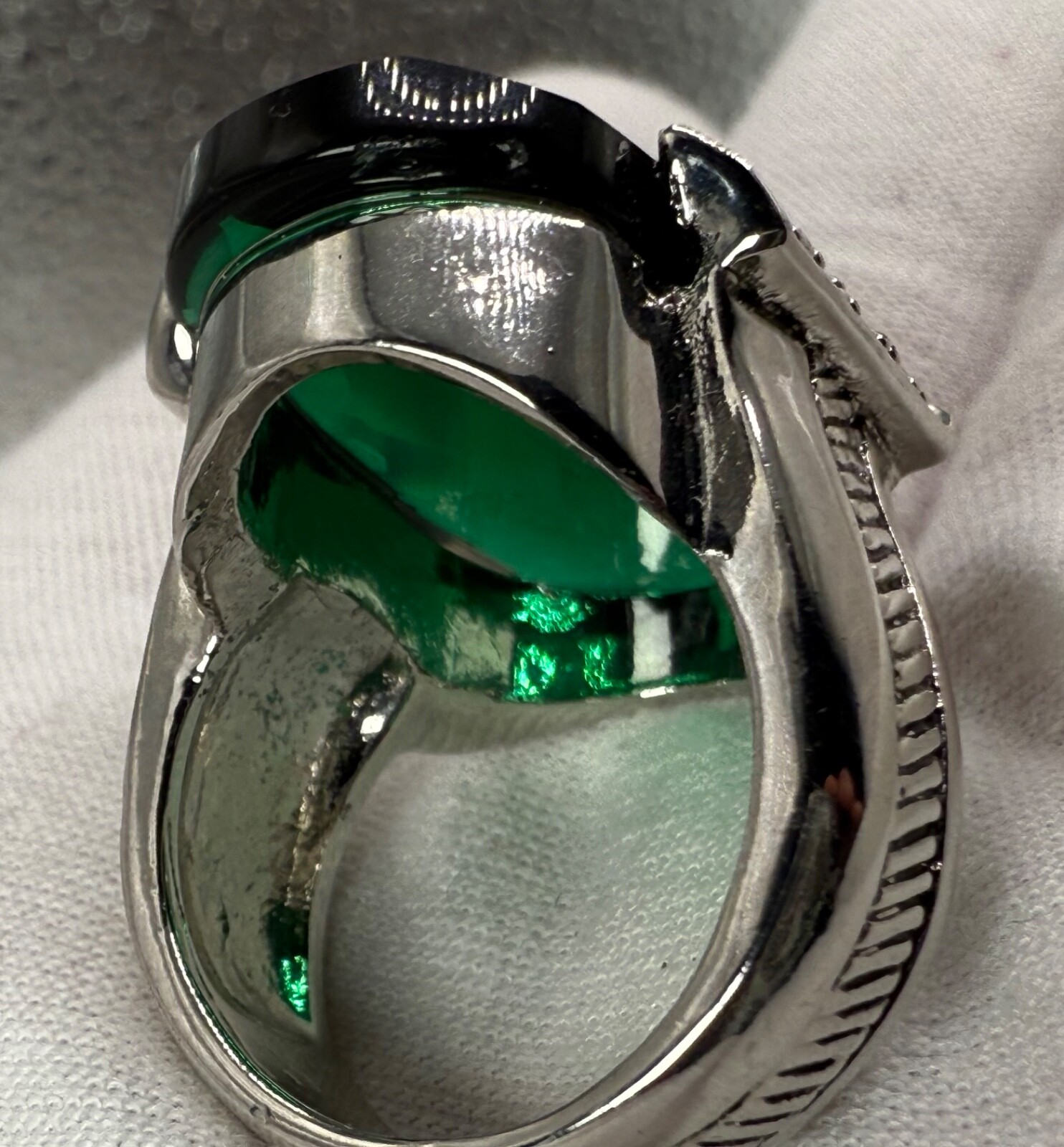 Silver FAUX EMERALD Ring Green Costume Fashion Jewelry Size 7 | eBay