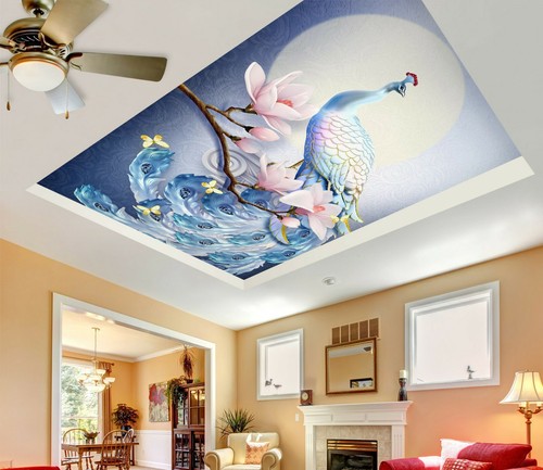3D Peacock A5340 Ceiling WallPaper Murals Wall Print Decal Deco AJ WALL ...