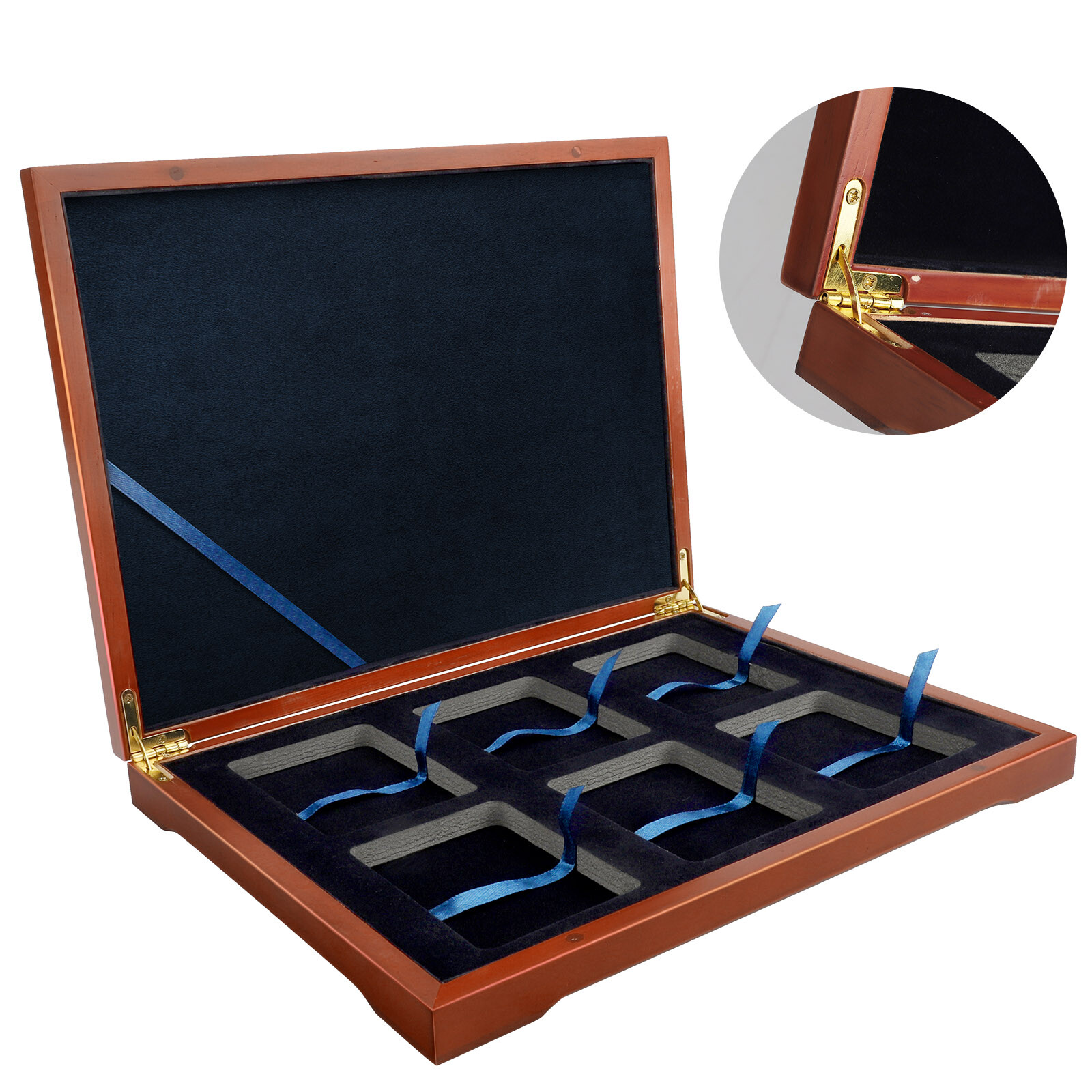 Solid Wood Display Storage Box Case for 6 Certified PCGS NGC Coin Slab ...