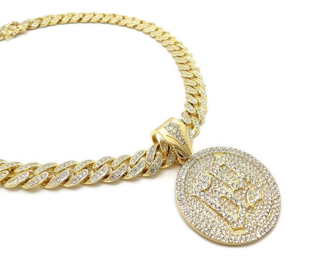 TEKASHI 69 6IX9INE PENDANT 14K LAB DIAMOND GOLD CUBAN LINK CHAIN ...