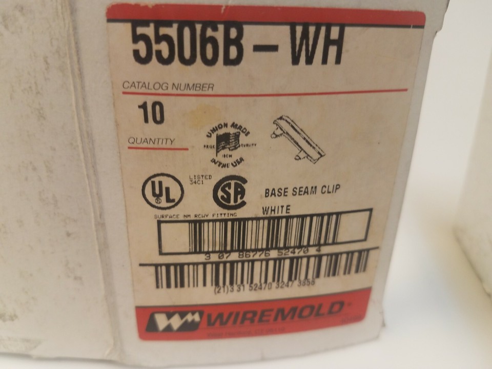 Wiremold 5506B - WH SEAM BASE CLIP NEW IN BOX (LOT OF 3 BX (30PC)) | eBay