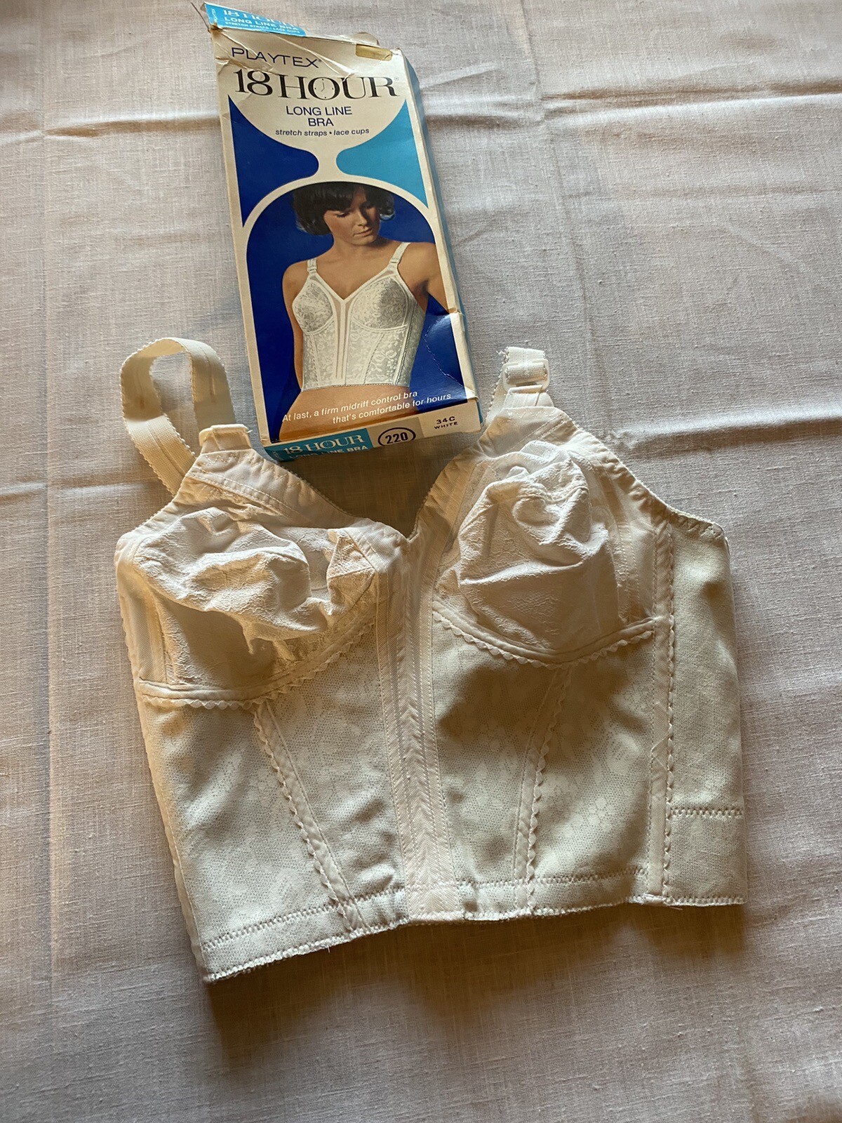 Vintage Playtex 18 Hour Long Line Bra Size 34C White | eBay