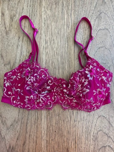 Victoria's Secret Fuschia Foil 32D Dream Angels Push Up Without Padding ...
