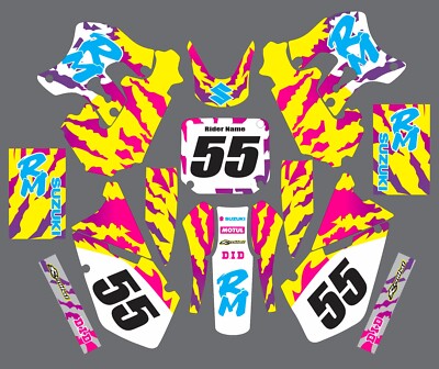 Decals for Suzuki RM250 RM 125 250 GRAPHICS 1996-1998 stickers old ...