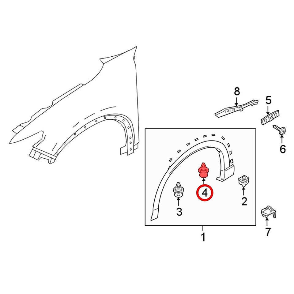 10 Gray Car Wheel Well Opening Molding Trim Clips for Mazda CX-3 CX-5 ...