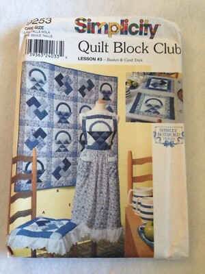 Simplicity Pattern 9253 Quilt Block Club #3 Basket & Card Trick Uncut ...