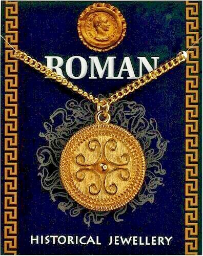 Roman Filigree Scroll Gold Plated Pendant Necklace On a Chain - NEW ...