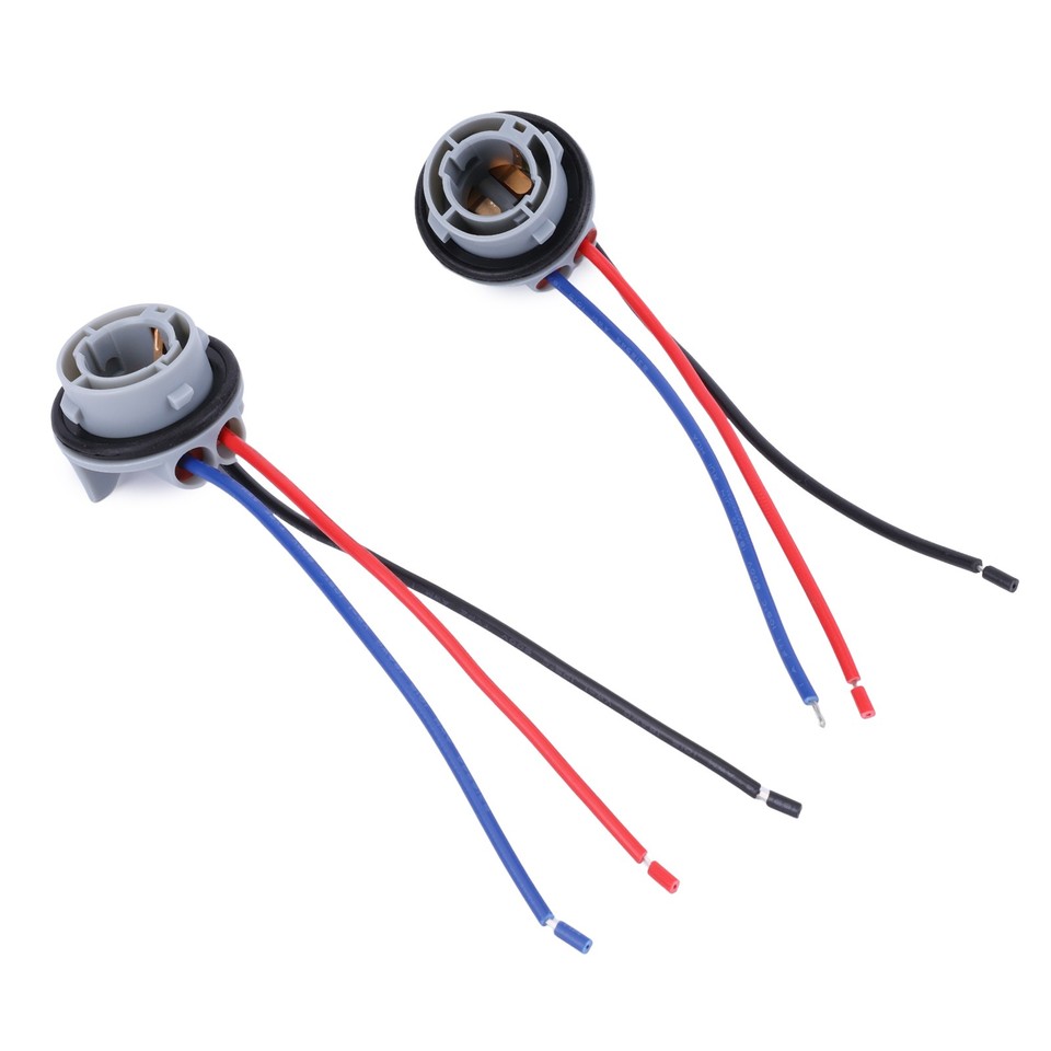 2PCS 1157 2357 LED Pig Tail Plug Stop Brake Turn Light Bulb Socket ...