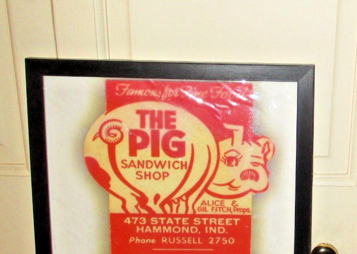 Vintage 1940-50s "THE PIG SANDWICH SHOP" Window Advertising Placard ...