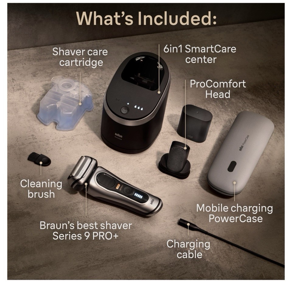 Braun Series 9 Pro Plus Electric Shaver 9599cc with 6-in-1 PowerCase ...