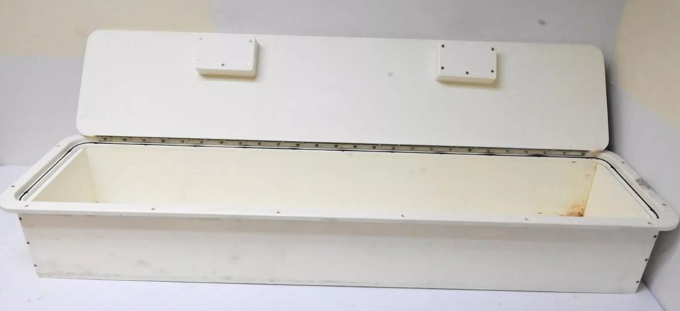 Marine Boat Gunwale Storage Box Rods/Weapons Grey 56"x13.5x8" Built In Side Wall | eBay