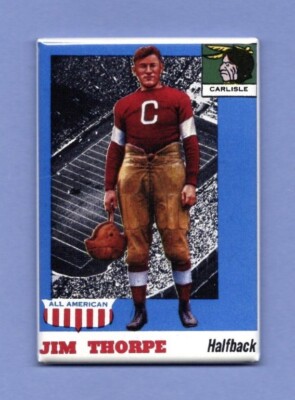 JIM THORPE FOOTBALL CARD *2X3 FRIDGE MAGNET* RUNNING BACK CHAMP BRIGHT ...