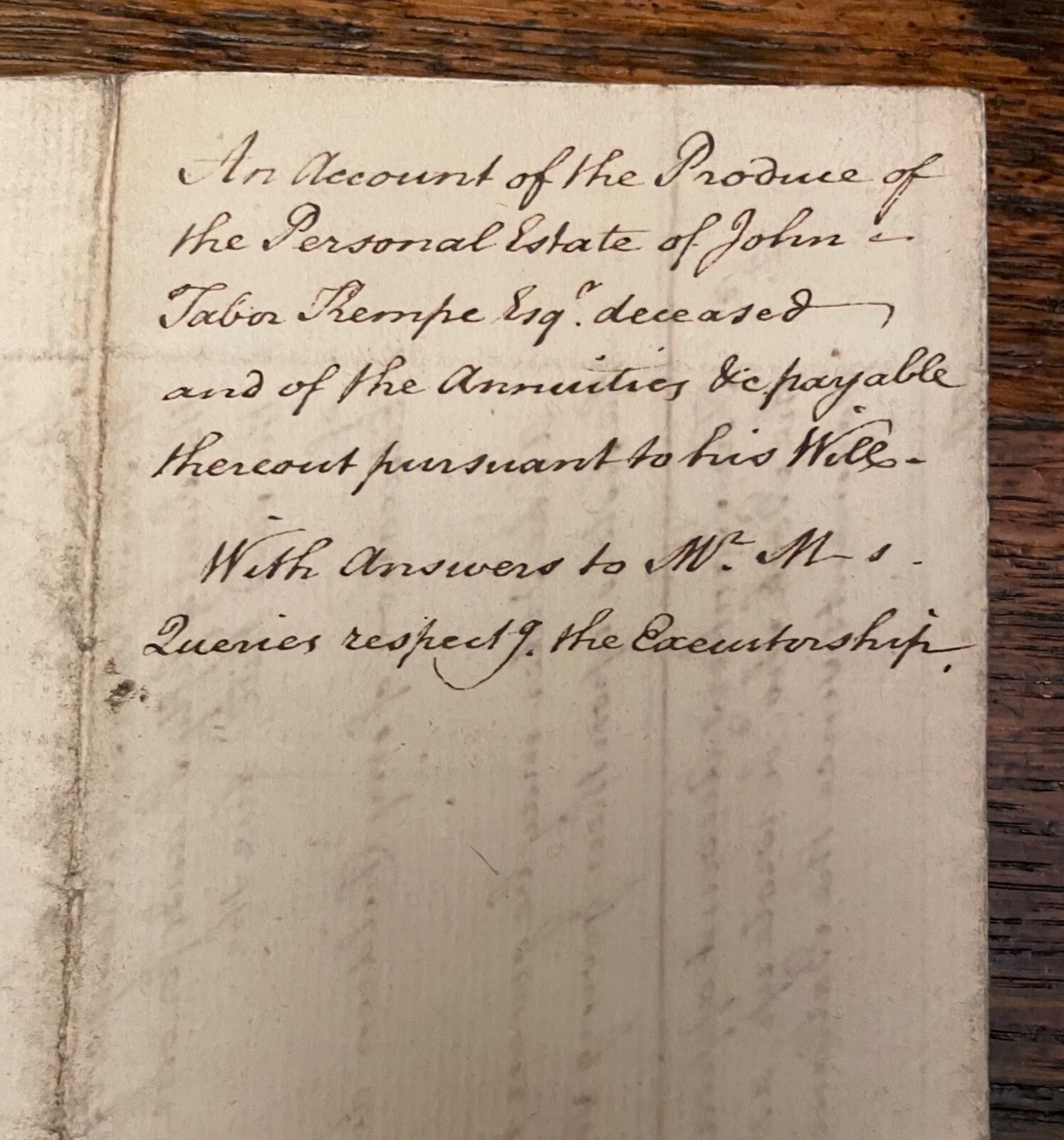 1774 JOHN TABOR KEMPE ATTORNEY GENERAL NY MANUSCRIPT ACCOUNT Watermarks ...