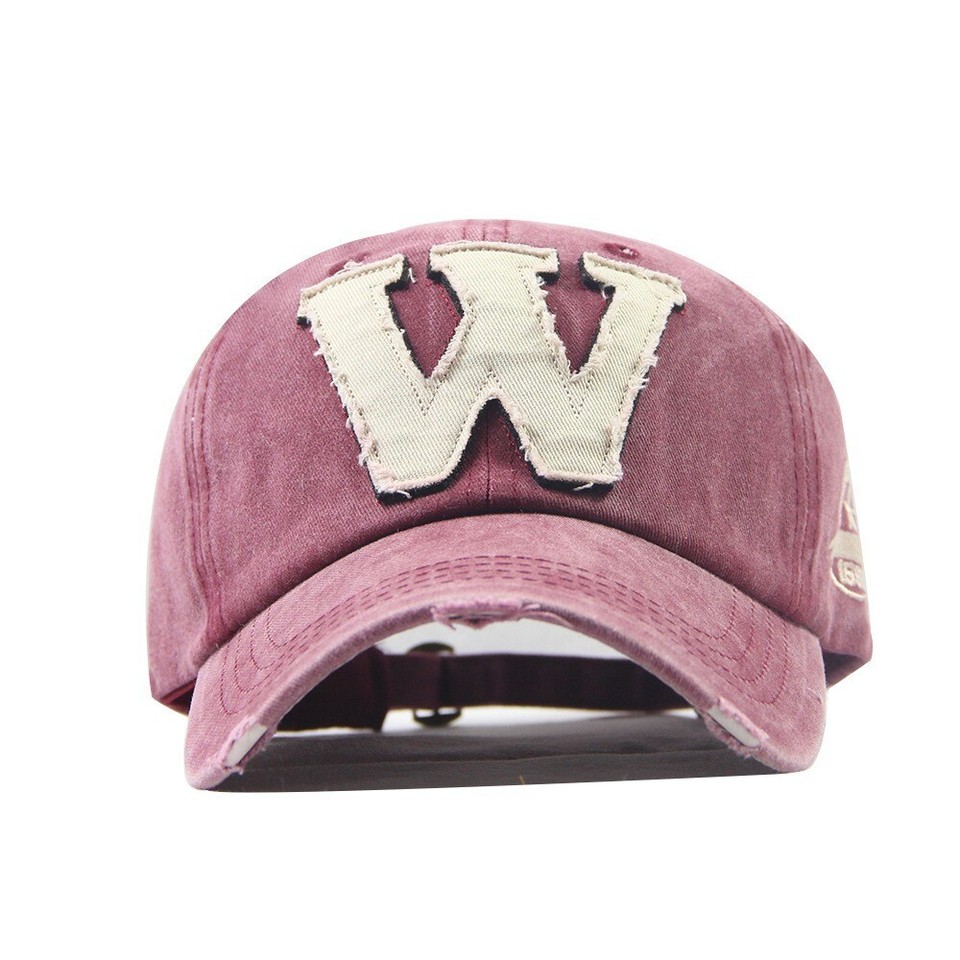 W Distressed Washed Cotton Baseball Cap Men Vintage Dad Sun Hat Trucker ...