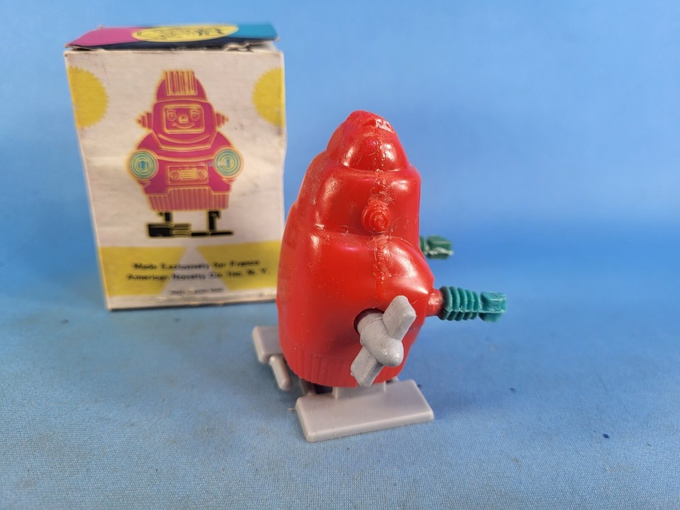 Tomy Mini Robot Clockwork With Key Wind Up Franco American novelty Red ...