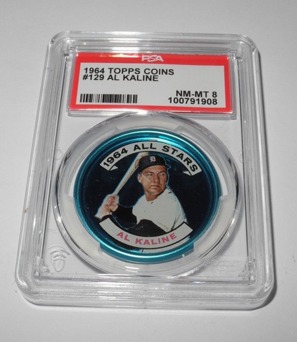 1964 Topps Baseball Coin Pin #129 Al Kaline Detroit Tigers PSA 8 NM-MT ...