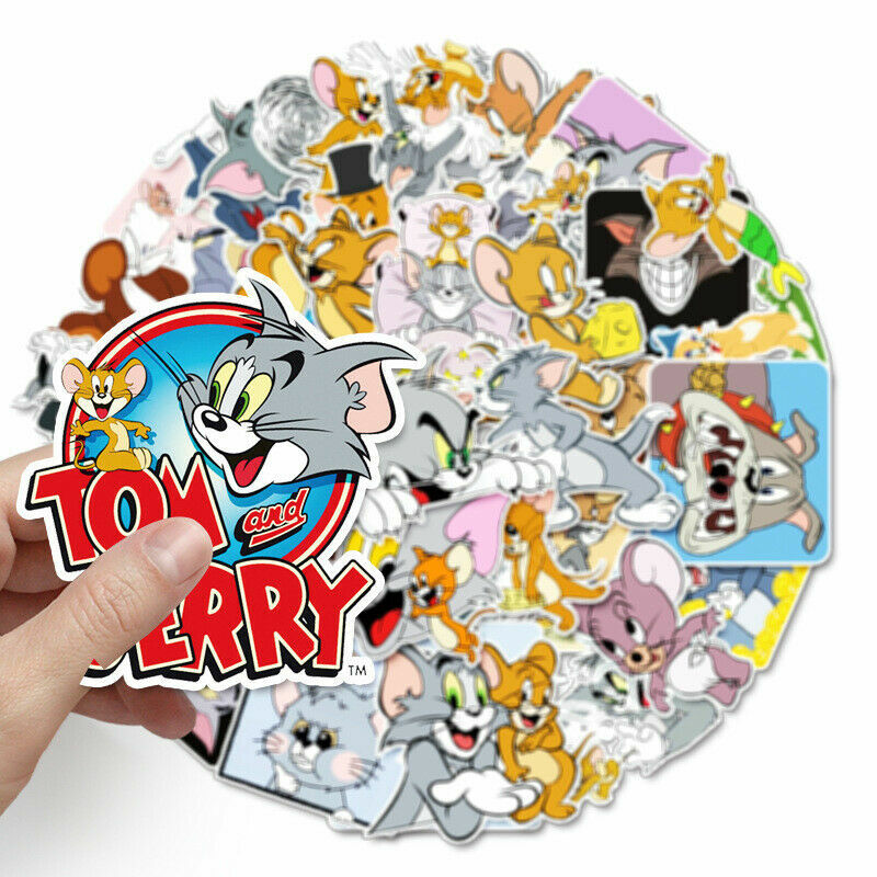 50 Cartoon Tom and Jerry Graffiti Sticker Luggage Suitcase Waterproof ...