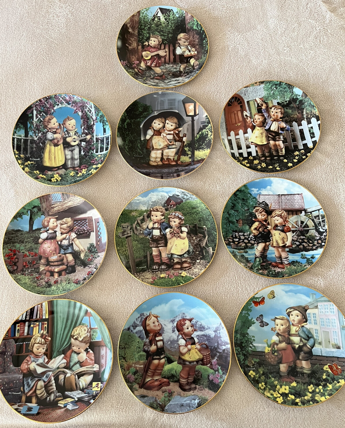 mj hummel little companions plates set of ten plates excellent ...