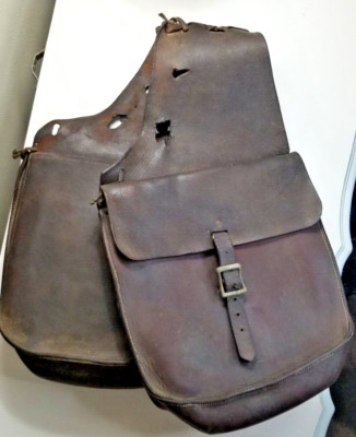 Saddle Bags Satchel Antique Horse Western Gear Real Leather Vintage 12 ...
